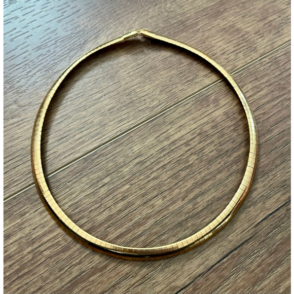 Omega | Jewelry | Omega Vintage Gold Tone Flat Chain Necklace | Poshmark